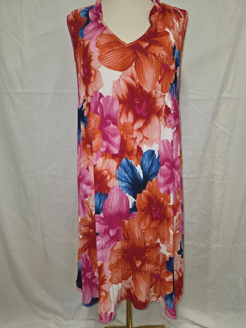 Chloe+Rene | Dresses | Chloerene Floral Pleated Maxi Dress Pink Orange ...